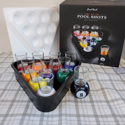Final Touch Pool Shots 10 1oz Multi-Colored Billiard Ball Shot Glasses ...