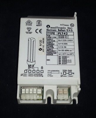 ELECTRONIC BALLAST - OMNI TRONIX PLT 42 NEW NEVER USED 1 X 40 OR 42 ...