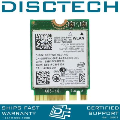 Dell Intel 802.11Ac Laptop WiFi Bluetooth 4.0 Dual Band WLAN Card ...