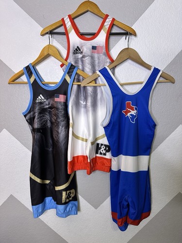 Lot of 3 Wrestling Singlets Youth Large adidas AeroReady / Addix ...