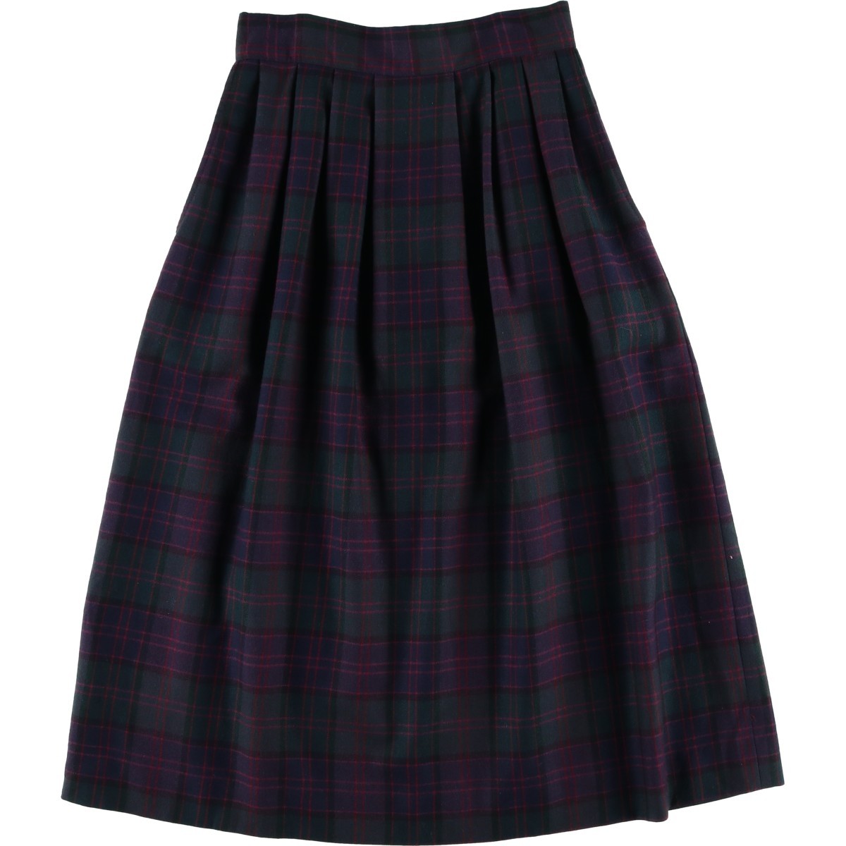 Vintage John Alexander Check Pattern Midi Flared Skir… - Gem