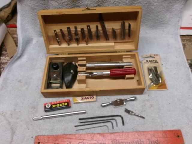 ** Vintage X-ACTO KNIFE SET w ORIGINAL BOX - Woodcarving TYPE Set w ...