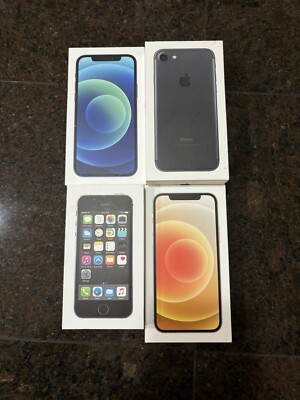 Lot 4 Empty iPhone 5 7 12 Boxes Prop Vintage Collectible Apple Ephemera ...