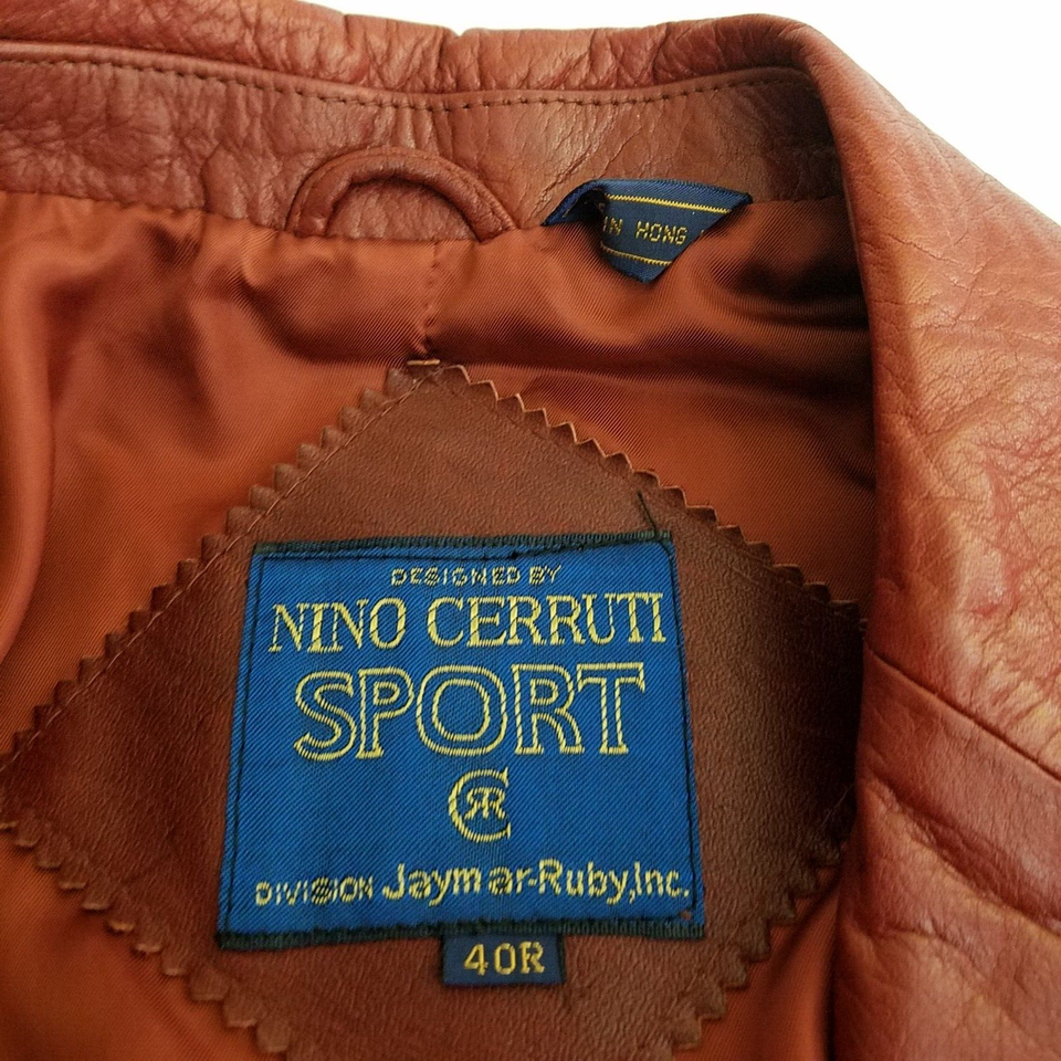 Nino Cerruti Sport 70s Red Leather Jacket Coat Mens 40R Blazer Style | eBay
