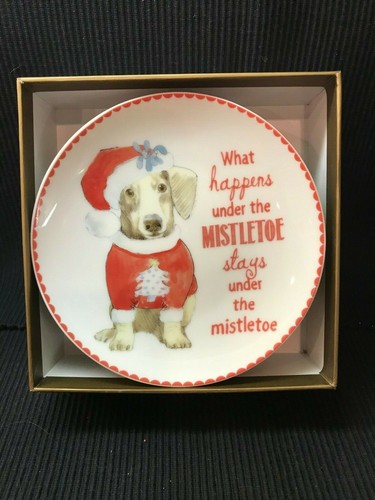 Christmas Reindeer Mistletoe Appetizer Plate Set or 4 Pier 1 Imports ...