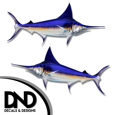 Swordfish - Fish Decal Fishing Tackle Box Bumper Sticker "5in SET" F ...