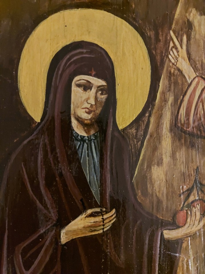 Antique Orthodox Byzantine Icon Saint Irene Hand painted!!!! | eBay