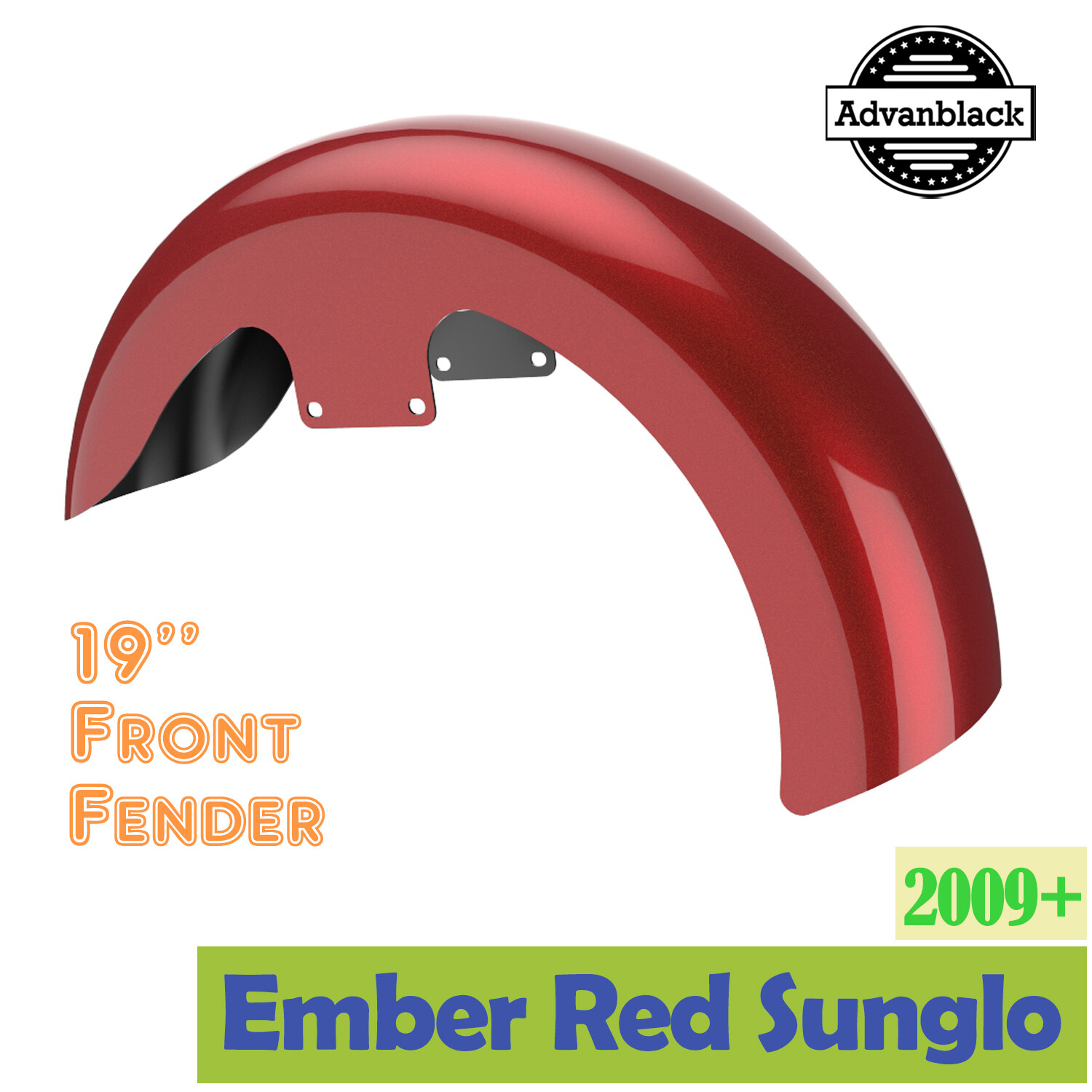 Advanblack Ember Red Sunglo 19" Reveal Wrapper Hugger Front Fender Fits Harley | eBay