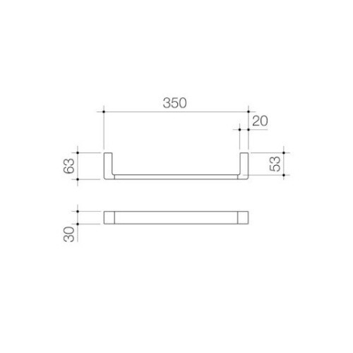 Dorf Motif SingleTowelRail 350mm Ch on Brass Very Solid(LAST 1 ...