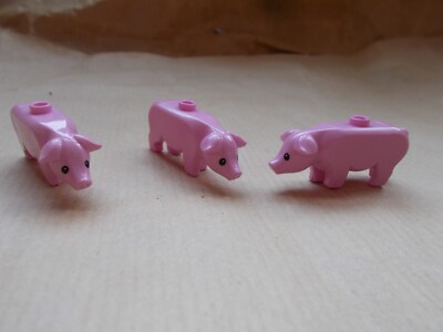 LEGO STANDING PINK PIG BLACK EYES WHITE PUPILS 87621pb01 FARM PIRATE ...