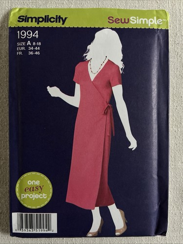 Simplicity - Sewing Pattern - 1994 - Misses’ Wrap Dress - Sizes 8 to 18 ...