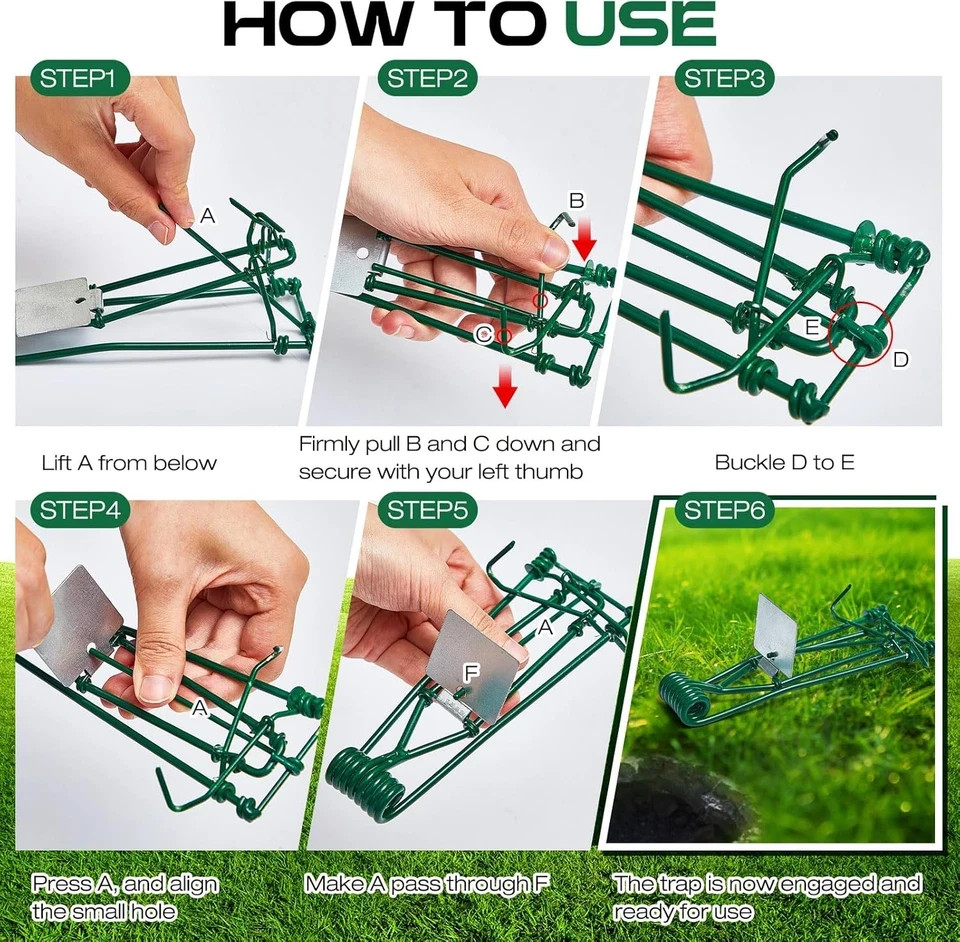 4 Pcs Outdoor Gopher Trap Easy Set Mole Trap Weather Resistant Gopher ...