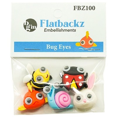 6 Pack - Buttons Galore Flatbackz Embellishments-Bug Eyes - FBZ-100 | eBay