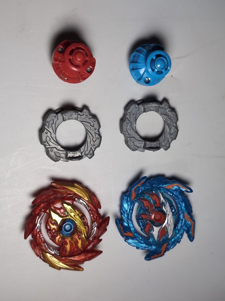 Beyblade Burst Surge Speedstorm Kolossal Helios H6 & Super Hyperio H6 ...