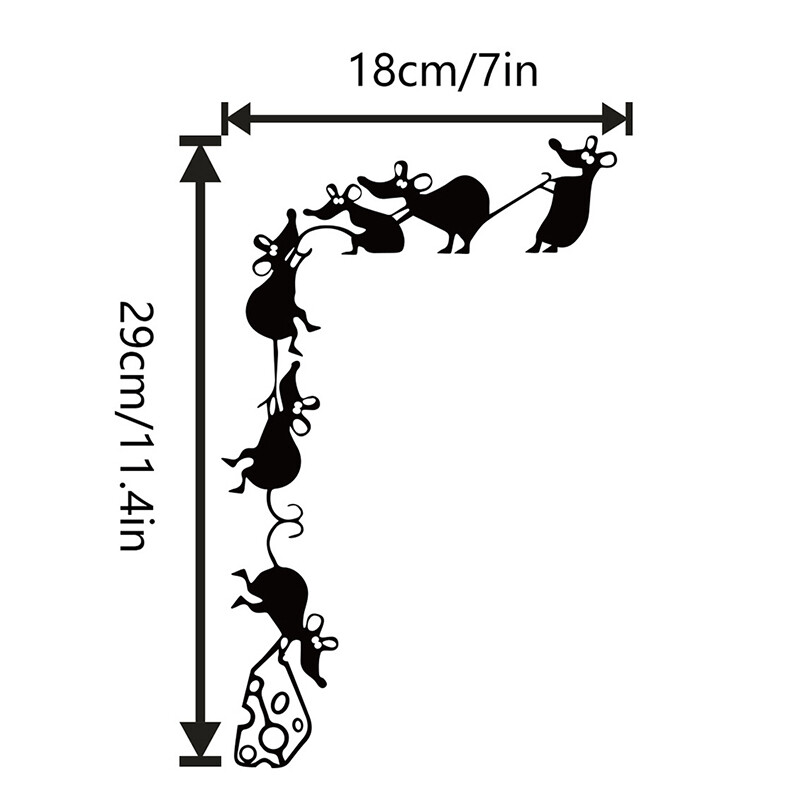 Wall Paper Funny Climbing Cheese Mice Light Switch Mural Decal PVC Wall ...