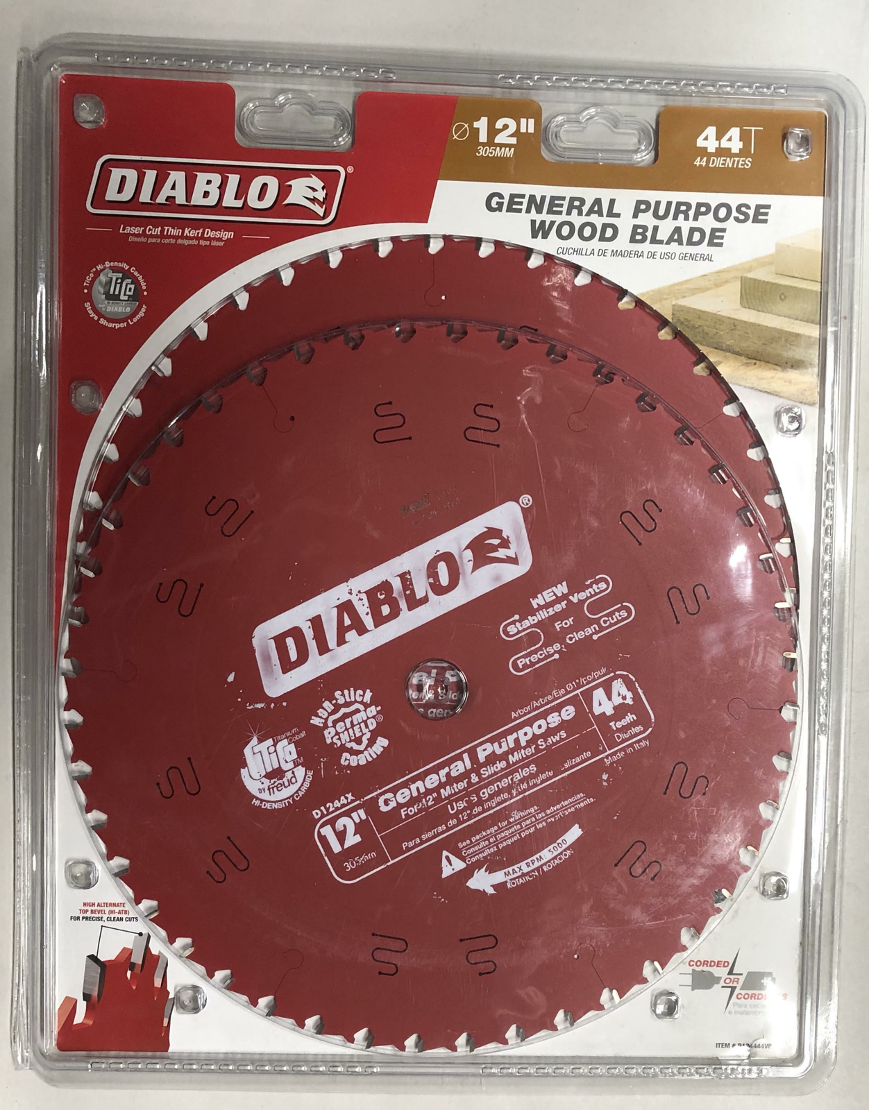 Freud-Diablo 12" x 44T CSB Value Pack, Two Blades (D124444VP) | eBay