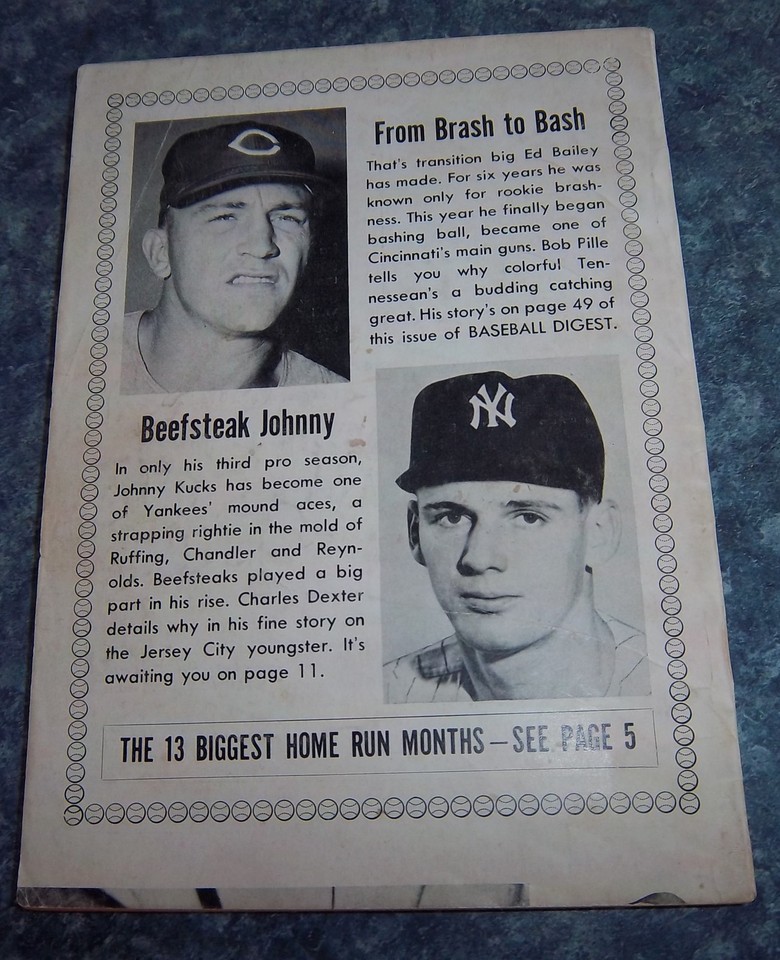 Baseball Digest August 1956 Dale Long | eBay