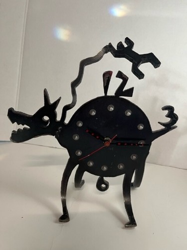 Keith Haring RARE 1996 Cut Steel Pop Art Clock Postmodem Signed Vtg Dog ...