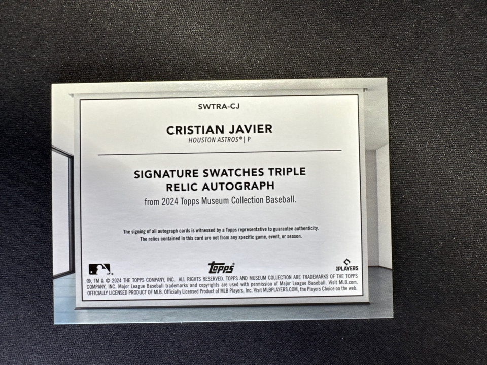 2024 Topps Museum Collection Christian Javier Patch Auto #SWTRA-CJ #d ...