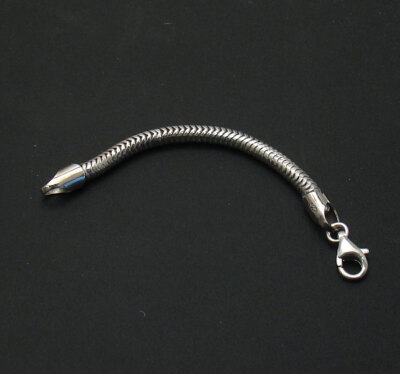 3.2mm Snake Extender Bracelet Chain Necklace Real Sterling Silver ...