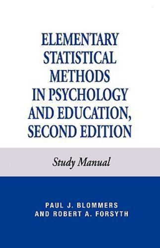 Elementary Statistical Methods in Psychology: and Education, Study ...