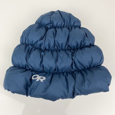Outdoor Research Transcendent Goose Down Puffer Beanie Hat Blue Size L ...