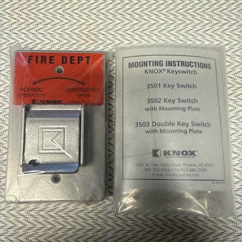 KNOX Gate & Key Switch on Mounting Plate, 2- position Fire Dept. | eBay
