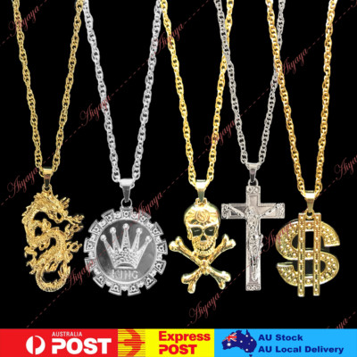 NEW Gold Dollar Sign Necklace Gangster Pimp Hip Hop Fashion Pendant ...