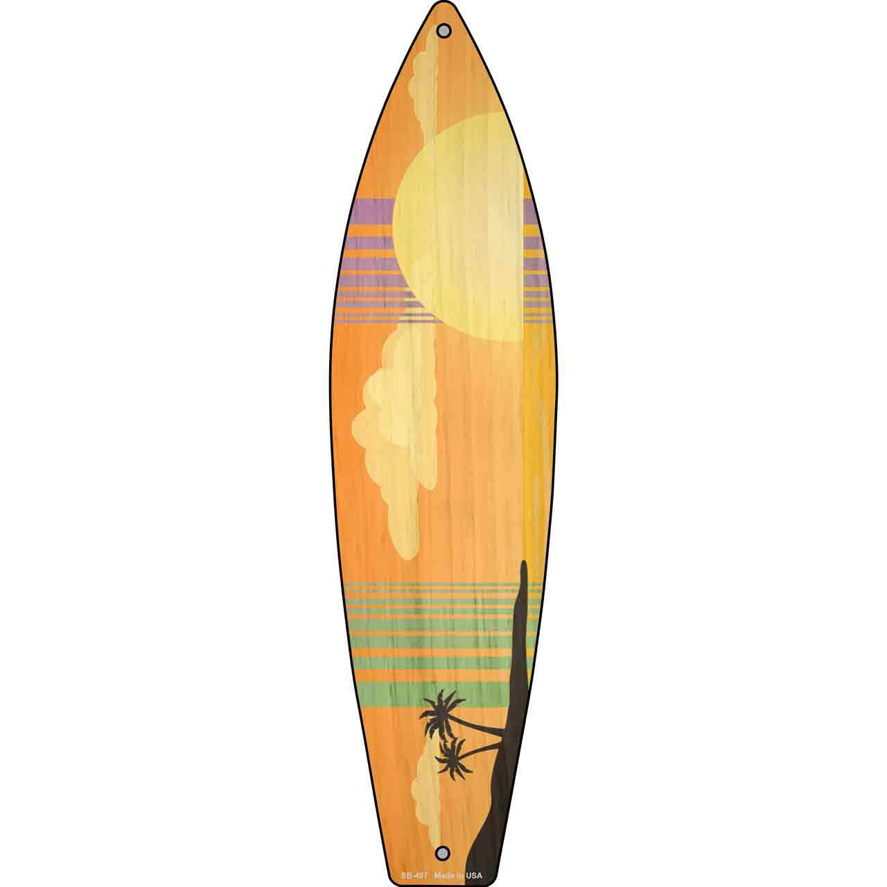 Tropical Sunset Novelty Metal Surfboard Sign SB-407 | eBay