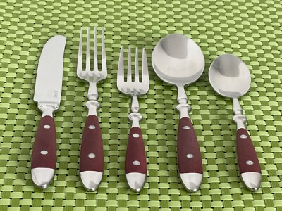 Chefs BISTRO WOODGRAIN BROWN Stainless Glossy 18/8 Flatware SMART ...