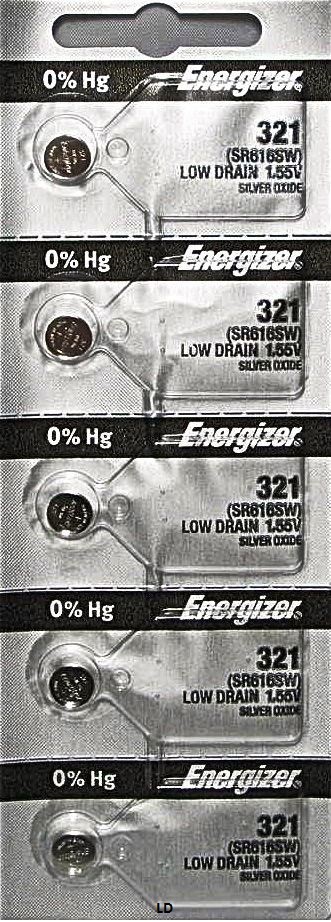 ENERGIZER 321 SR616SW SR616 SILVER OXIDE (2piece) Watch Battery ...
