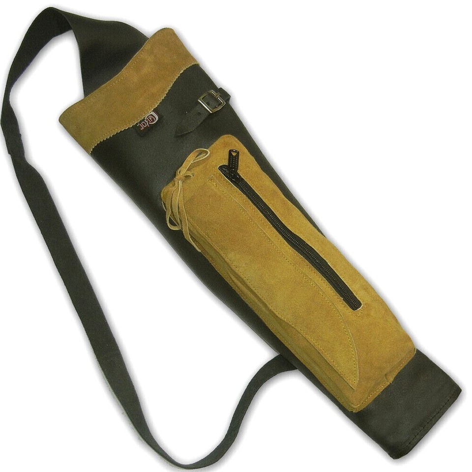 LONGBOW/RECURVE/COMPOUND BOW ARROW LEATHER SHOULDER BACK ARROW QUIVER ...