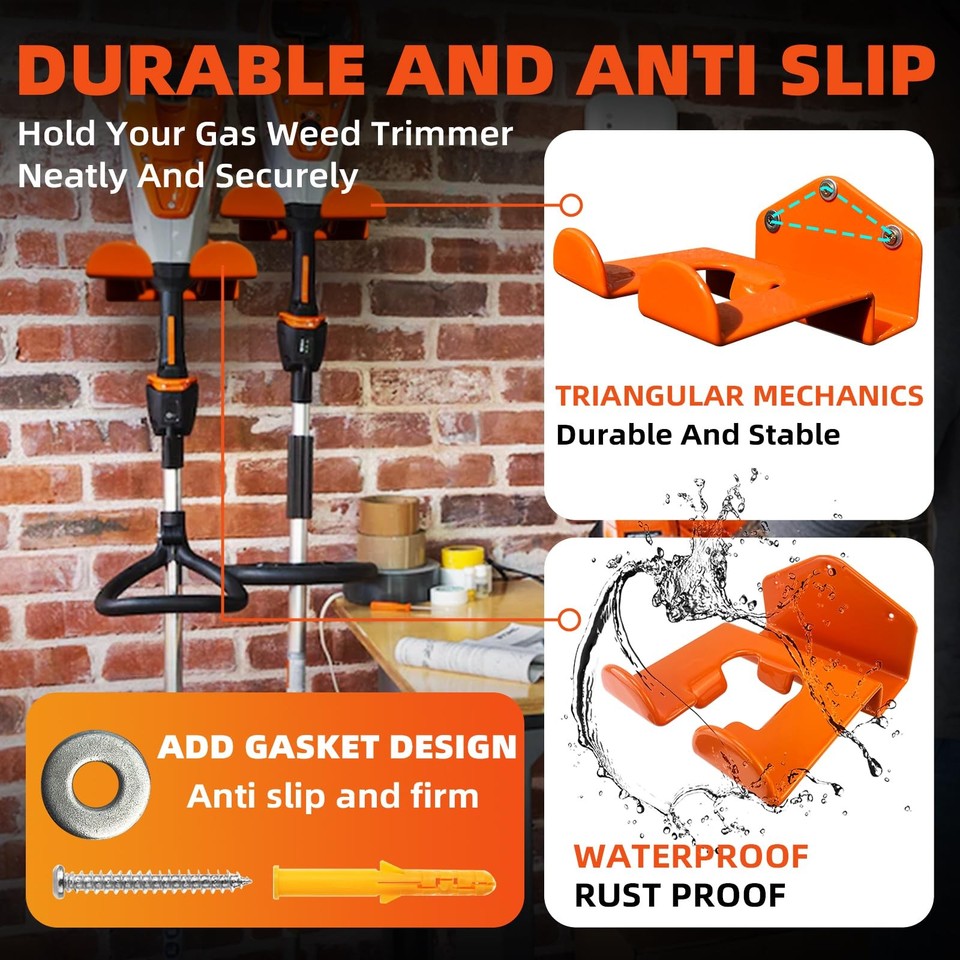 Weedeater Hanger 1 Pack for Garage Wall Heavy Duty Wacker Hooks for ...