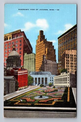 Jackson MS-Mississippi Panoramic View Of Town Vintage Postcard Postal ...