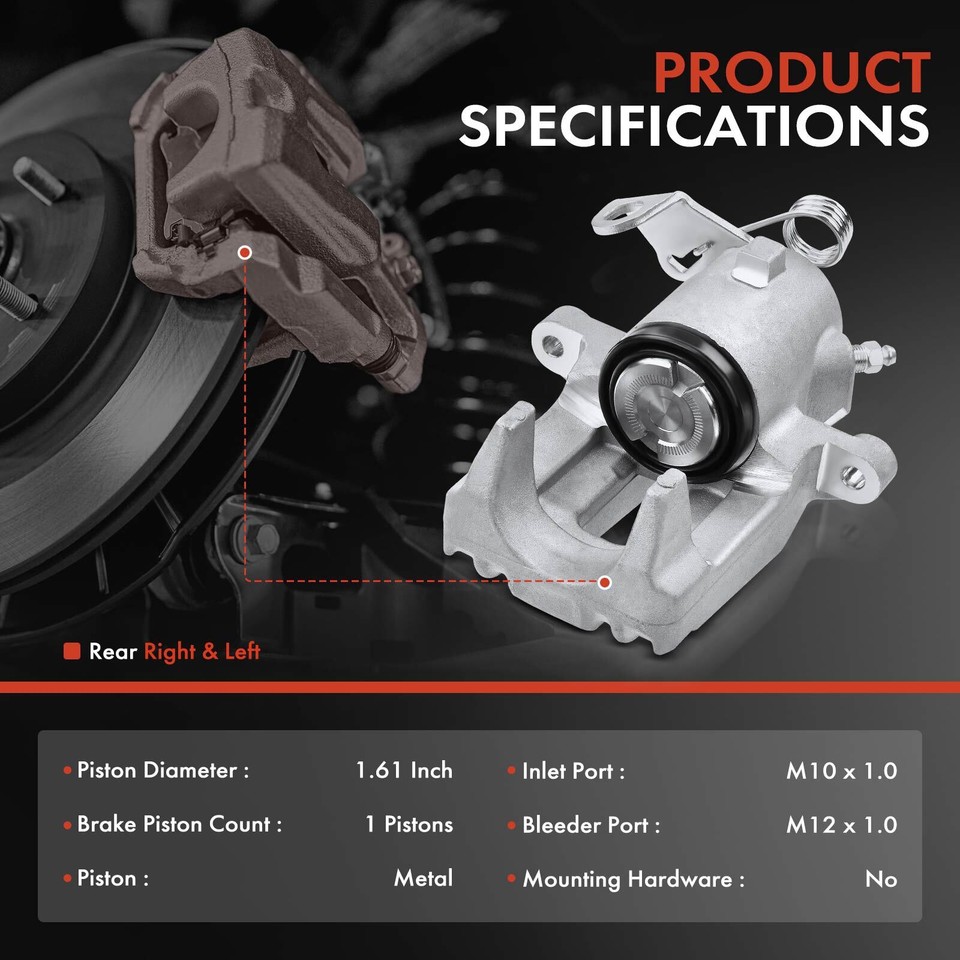 2x Rear Left & Right Brake Caliper for Audi TT Quattro VW Jetta 01-05 ...