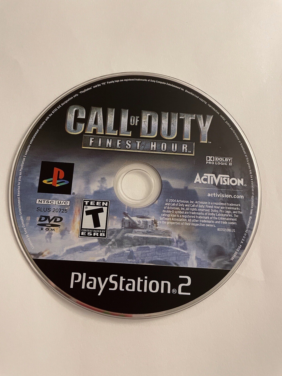 Call Of Duty Finest Hour Sony PlayStation 2 PS2 disk Only 2009 | eBay