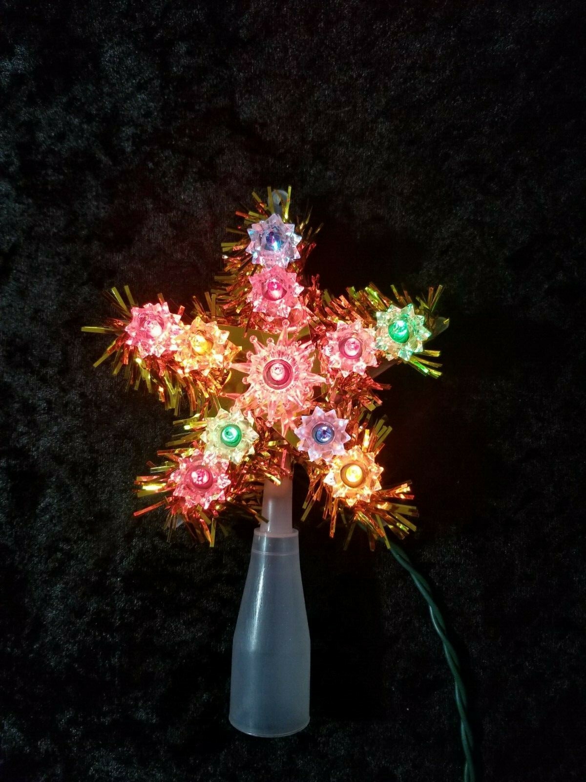 Star Tree toppers for miniature/small trees with 11 multi lights. Gold ...