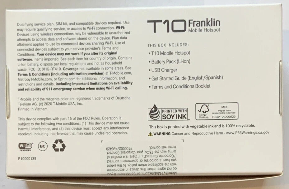 Brand New T-Mobile Franklin T10 Mobile Hotspot 4G LTE Wireless Black | eBay