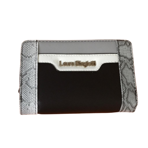 Women's Wallet LAURA BIAGIOTTI Line Cortez Black Leather Coins ...