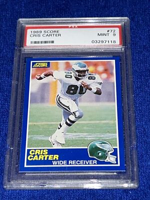 1989 Score Cris Carter Rookie Football Card #72 PSA 9 | eBay