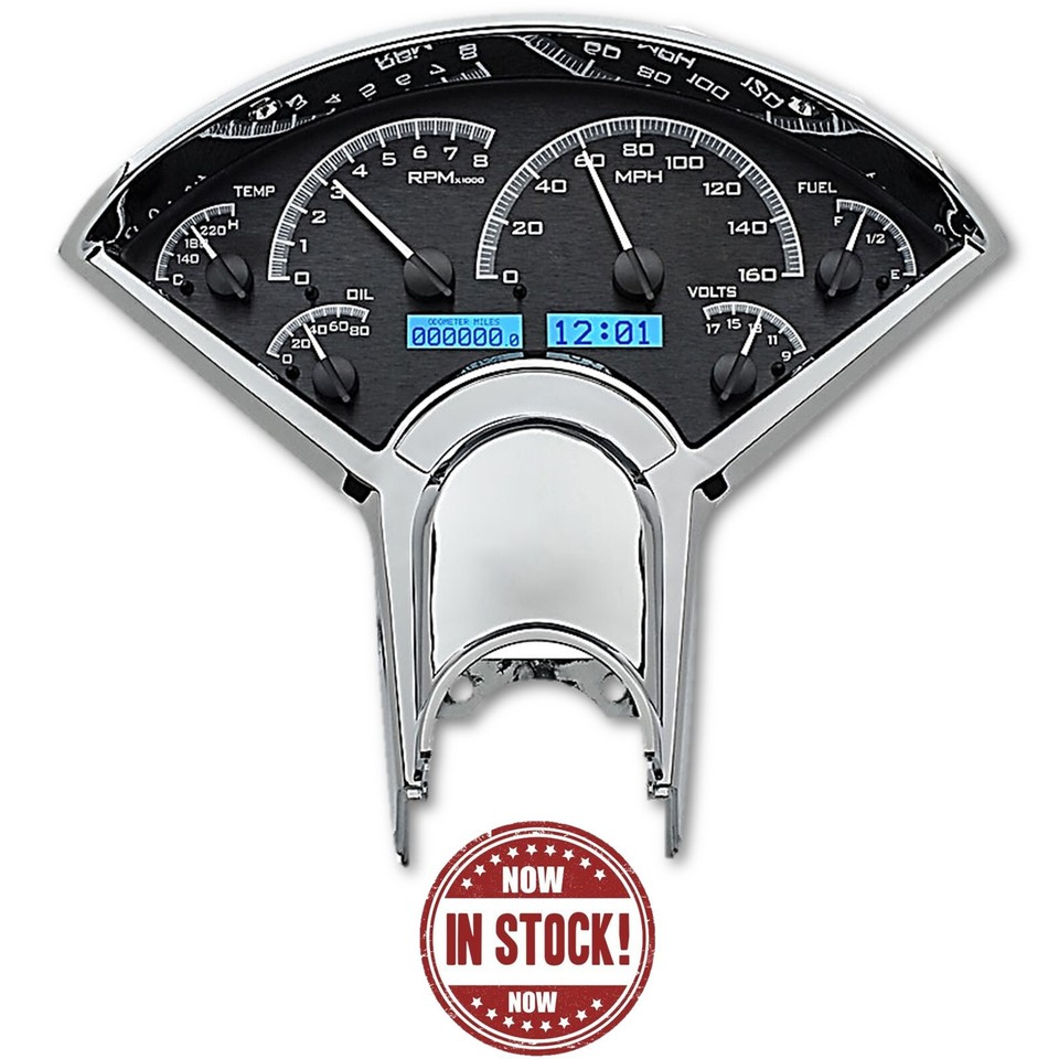 Dakota Digital 55-56 Chevy Car Analog Black Alloy Blue LED Gauges VHX ...