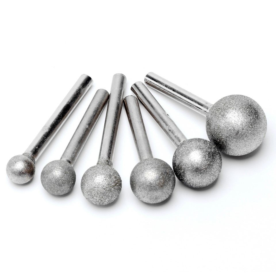 Diamond Grinding Bit 12-25mm Spherical Head Ball Round Burs 150 Grit ...