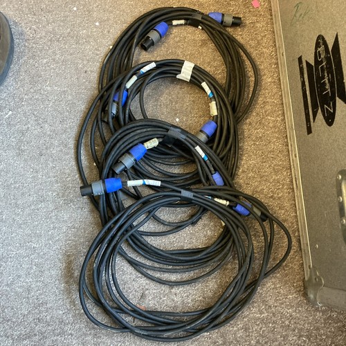 Set Of 4 Speakon Male to Male Lead Speaker Cable 5m Neutrik NL2 ...