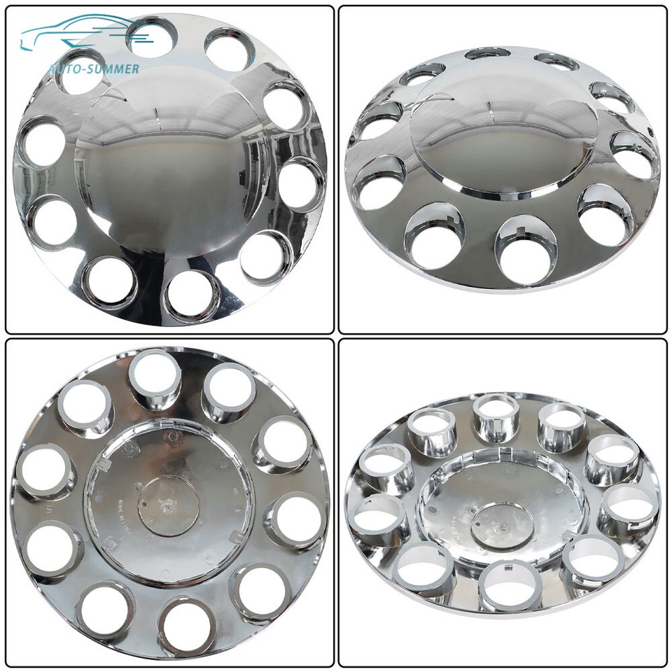 Covers Set Of 2 Chrome Cover Kit Semi Truck 33mm Nut Front Hub Cover ...