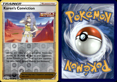 Pokemon -TCG- Reverse Holo Trainer Karen's Conviction 144/198 | eBay