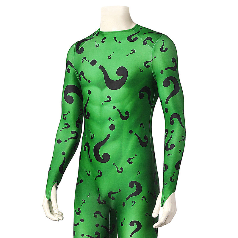 Batman Gotham Knight Riddler Jumpsuit Cosplay Superhero Bodysuit Zentai ...
