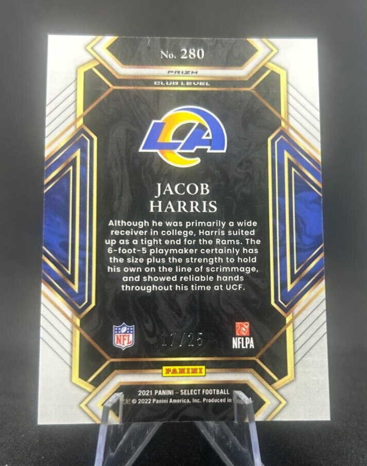Jacob Harris 2021 NFL Select 17/25 Blue Disco Club Level Rookie Card ...