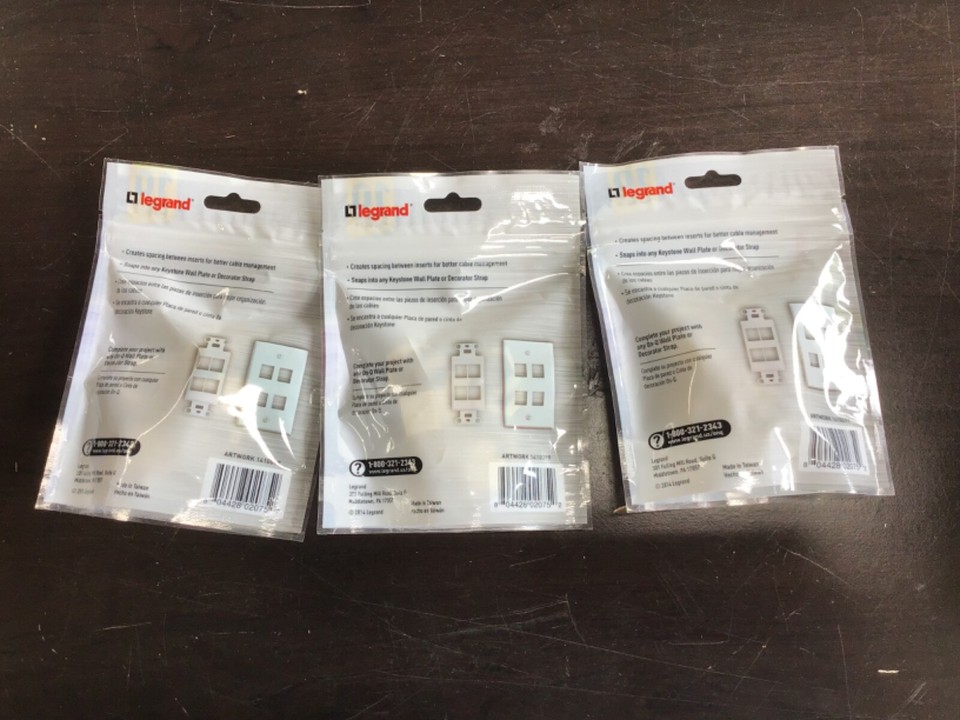 Qty 30 Legrand On-Q Lt Almond Keystone Snap-In Blank Inserts Networking ...