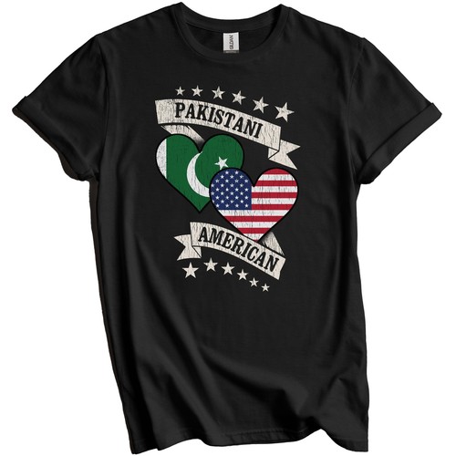 Pakistani American Heart Flags Pakistan USA T-Shirt - Pakistani Gift | eBay
