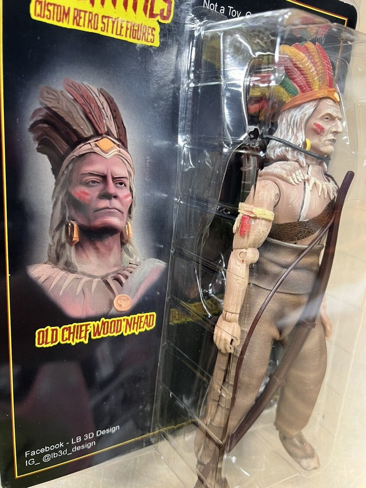 🔥Old Chief Wood'nhead LB3D Evil Entities Mego Action Figure Creepshow 2 ...